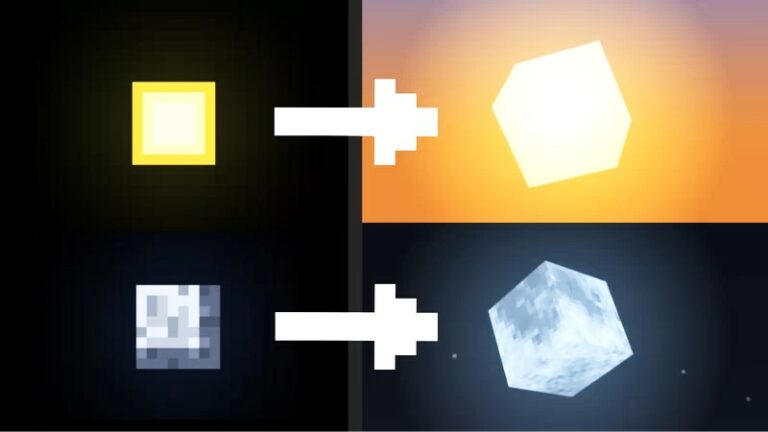 Cubic Sun & Moon Resource Pack for 1.21.6 / Cubic Moon Models