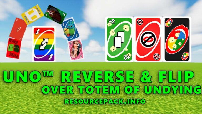 UNO™ Reverse & Flip Cards over Totem of Undying 1.21.6 - ResourcePack.info